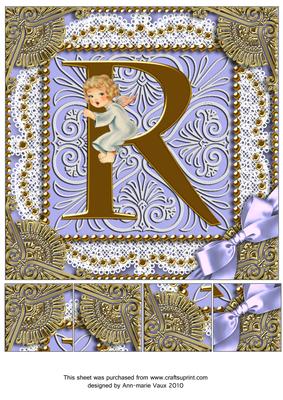Angel R Monogram 8inch Picture Sheet - CUP154536_10 | Craftsuprint