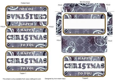 Blue Fancy Christmas Number Plate Mini Card Envelope Aio - CUP158292_10 ...
