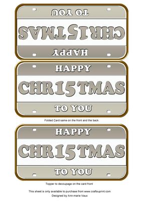 Silver Metallic Happy Christmas Number Plate Dl Folded Card - CUP158298 ...