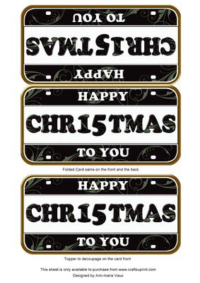 Black Swirl Happy Christmas Number Plate Dl Folded Card - CUP158301_10 ...