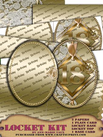 Gold 18th Birthday A5 Locket Kit - CUP174905_10 | Craftsuprint