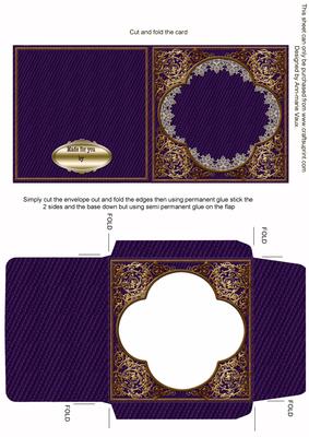 Baroque Style Deep Purple Midi Card and Envelope - CUP178304_10 ...