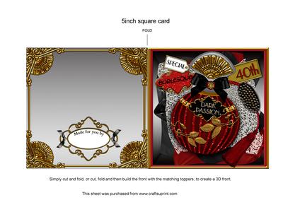 Burlesque Perfume 40th Birthday 5in Cut and Fold Card - CUP198142_10 ...