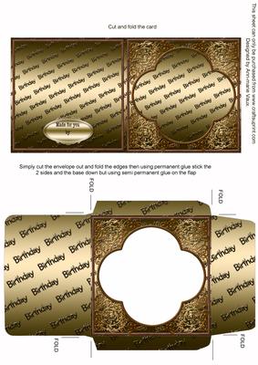 Gold Birthday Baroque Style Midi Card and Envelope - CUP198465_10 ...