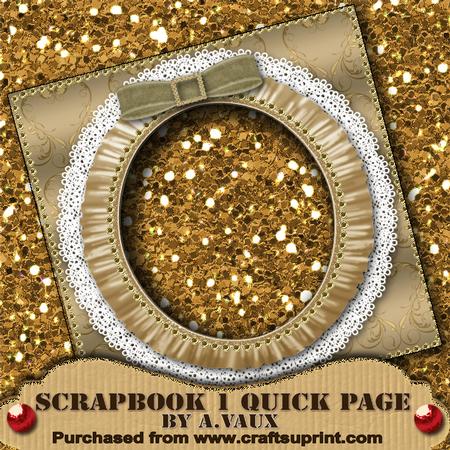 Gold Heart Ornate Lace Ruffle Frame Quad Scrapbook Q Page - CUP198857 ...
