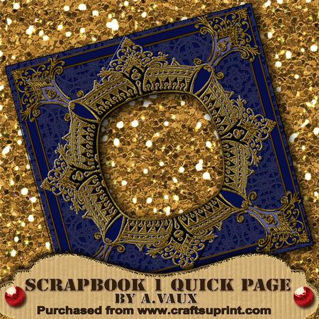 Blue Ornate Frame Scrapbook Quick Page - CUP198913_10 | Craftsuprint