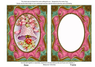 Pink Bell Fancy Bracket 7x5 Picture Card Front and Frame - CUP203777_10 ...
