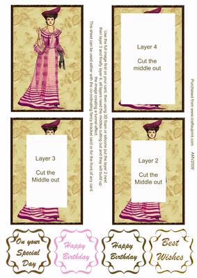 Elegant Lady 3 Easy Tunnel Sheet - CUP20553_10 | Craftsuprint