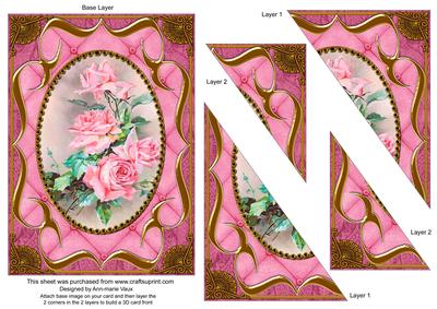 Pink Roses Fancy Bracket 7x5 Triangle Duo Corner Stacker - CUP206116_10 ...