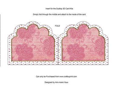 Single Pink Rose Embroidery Anglaise Matching Card Insert - CUP216285 ...