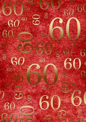Red and Gold 60th Birthday A4 Backing Paper - CUP217429_10 | Craftsuprint