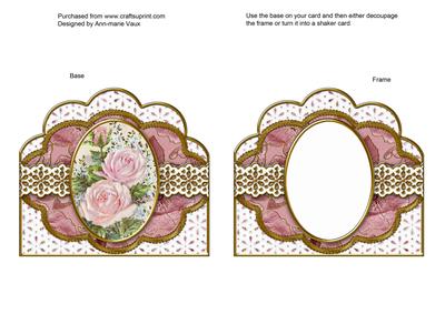 Pink Rose Duo Anglaise Scallop Card Base Frame - CUP221348_10 ...