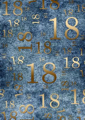 Deep Blue and Gold 18th Birthday A4 Backing Paper - CUP223581_10 ...