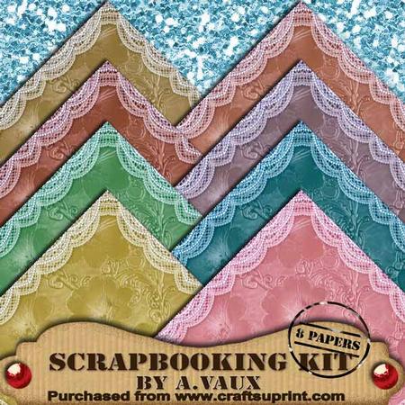 Lace Edge Floral Pastels Scapbooking Paper Kit - CUP229435_10 ...