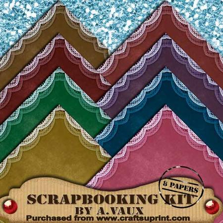 Vintage Lace Edge Dark Set Scapbooking Paper Kit - CUP229448_10 ...