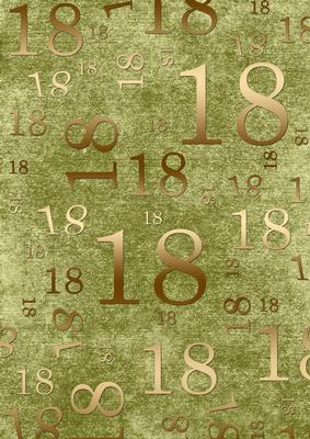 Olive and Gold 18th Birthday A4 Backing Paper - CUP230859_10 | Craftsuprint