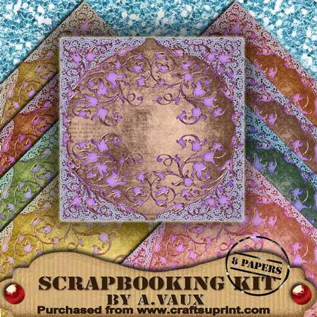 Lilac Lace Ornate Scrapbooking Paper Kit - CUP232336_10 | Craftsuprint