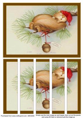 Christmas Dormouse with Present Card Front and Panels - CUP23320_10 ...