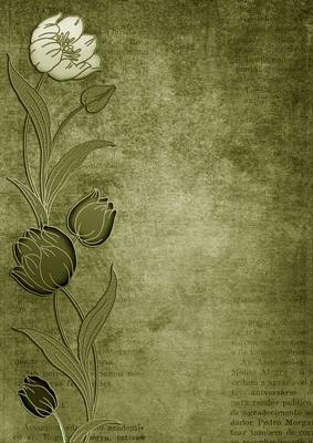 Olive Tulips Border A4 Backing Paper - CUP238904_10 | Craftsuprint