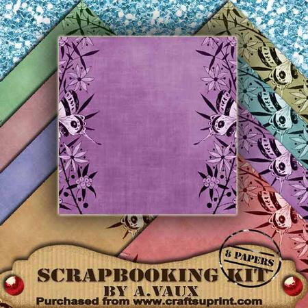 Butterfly Edges 8 Scrapbooking Papers Kit - CUP251336_10 | Craftsuprint