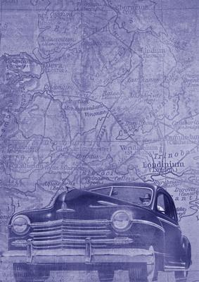Blue Vintage Car the Second A4 Backing Paper - CUP266047_10 | Craftsuprint
