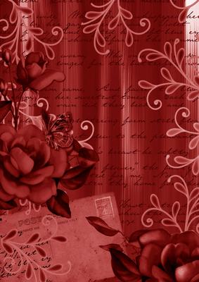 Dark Red Painted Rose Postcard A4 Backing Paper - CUP278624_10 ...