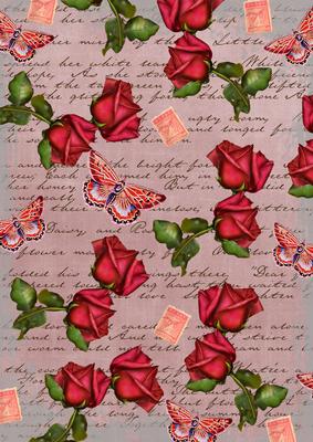 Dusky Pink Rose Vintage Stamp A4 Backing Paper - CUP285385_10 ...