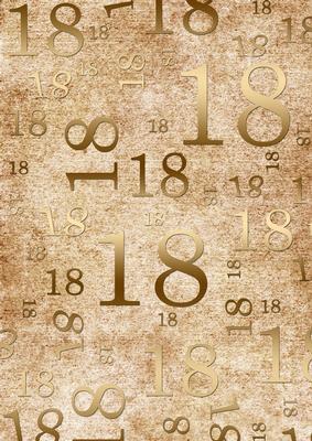 Natural Gold 18 Birthday A4 Backing Paper - CUP286458_10 | Craftsuprint