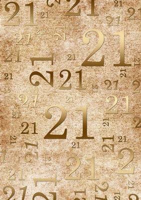 Natural Gold 21 Birthday A4 Backing Paper - CUP286459_10 | Craftsuprint
