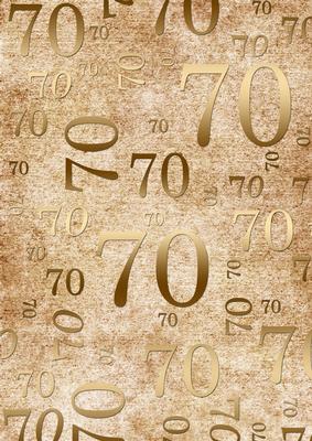 Natural Gold 70 Birthday A4 Backing Paper - CUP286464_10 | Craftsuprint