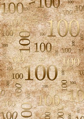 Natural Gold 100 Birthday A4 Backing Paper - CUP286469_10 | Craftsuprint