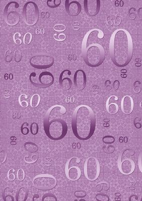 Lilac Metallic 60 Birthday A4 Backing Paper - CUP300862_10 | Craftsuprint