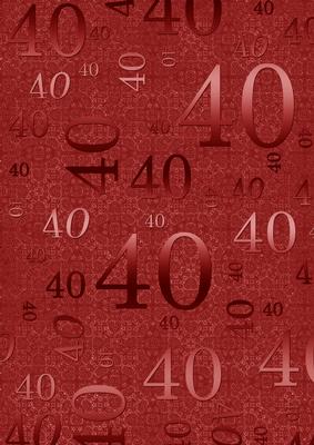 Dark Red Metallic 40 Birthday A4 Backing Paper - CUP319507_10 ...