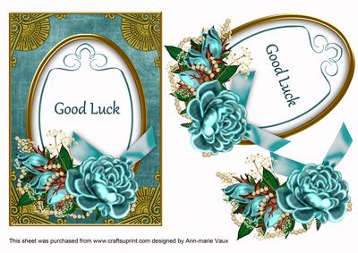 Teal Rose Good Luck 7x5in Decoupage Step by Step - CUP329269_10 ...