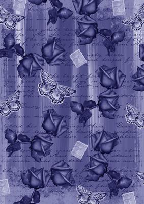 Blue Painted Rose Butterfly A4 Backing Paper - CUP347685_10 | Craftsuprint