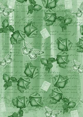 Mint Green Painted Rose Butterfly A4 Backing Paper - CUP347686_10 ...