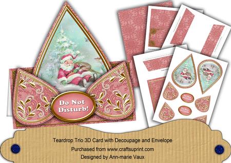 Sleeping Santa Pink Do Not Disturb! Teardrop Trio Kit - CUP370704_10 ...