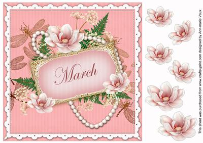 Pink Magnolia March 8in Vintage Decoupage Topper - CUP407797_10 ...