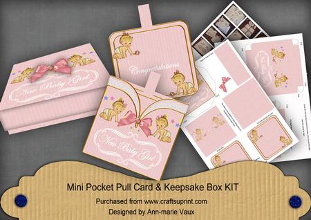 New Baby Girl Pink Mini Pocket & Box Kit - CUP413363_10 | Craftsuprint