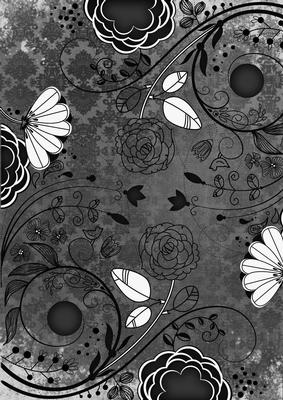 Black Lace Retro Floral A4 Backing Paper - CUP416540_10 | Craftsuprint