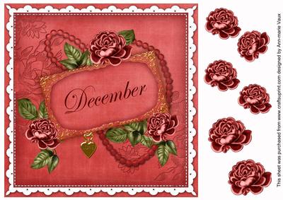 Red Roses December 8in Vintage Decoupage Topper - CUP418148_10 ...