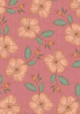Pink Big Peach Flora Colour A4 Backing Paper - CUP467005_10 | Craftsuprint