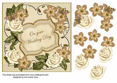 Cream Fmk Wedding Day 7in Fancy Decoupage Topper - CUP522108_10 ...