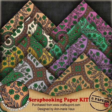 Paisley Greens Colours2 Scrapbooking 8 Paper Kit - CUP534687_10 ...