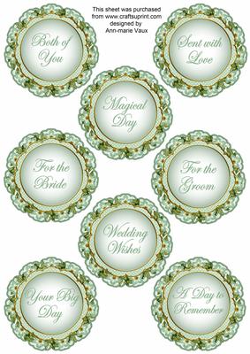 Mint Fmk Dotty Doily Wedding Mix Sentiment Sheet - CUP566253_10 ...
