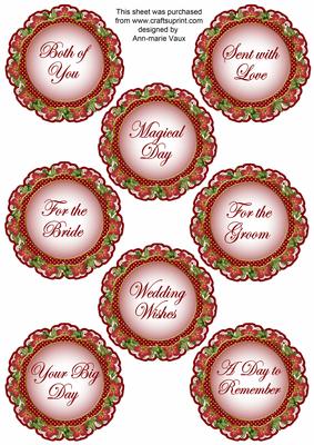 Red Fmk Dotty Doily Wedding Mix Sentiment Sheet - CUP566260_10 ...