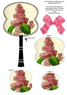 Lilac Oriental Hand Fan Topper Step by Step - CUP56829_10 | Craftsuprint