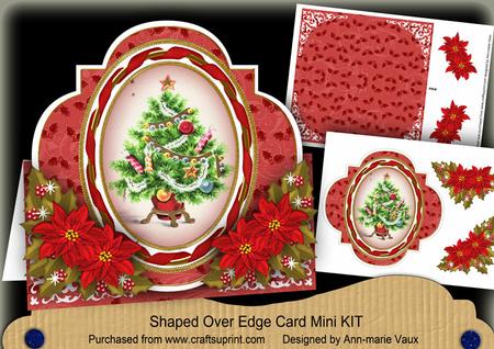 Christmas Tree Shaped Over 3D Mini Card Kit - CUP573224_10 | Craftsuprint