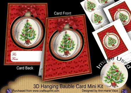 Christmas Tree Red 3D Hanging Bauble Ornament Card Mini Kit - CUP583942 ...