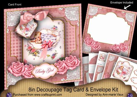 Baby Girl Special 8in Tag N' Envelope Kit - CUP610062_10 | Craftsuprint
